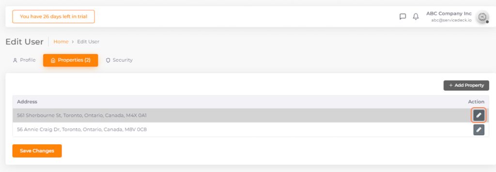 Edit Existing Client - Help Desk