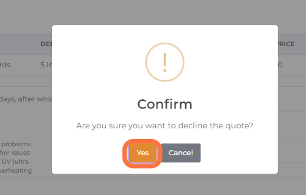 Accept/Decline Quote From Portal - Help Desk
