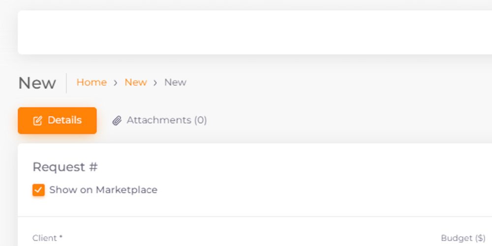 Create Request on Marketplace - Help Desk