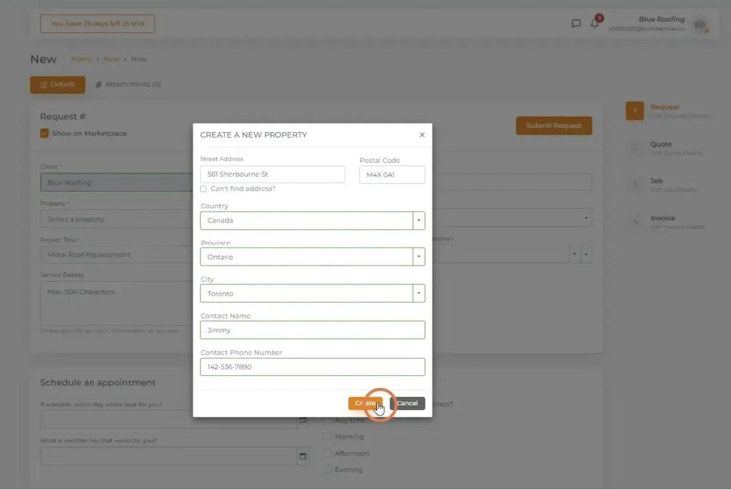 Create Request on Marketplace - Help Desk