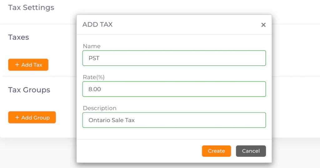 Add Taxes - Help Desk